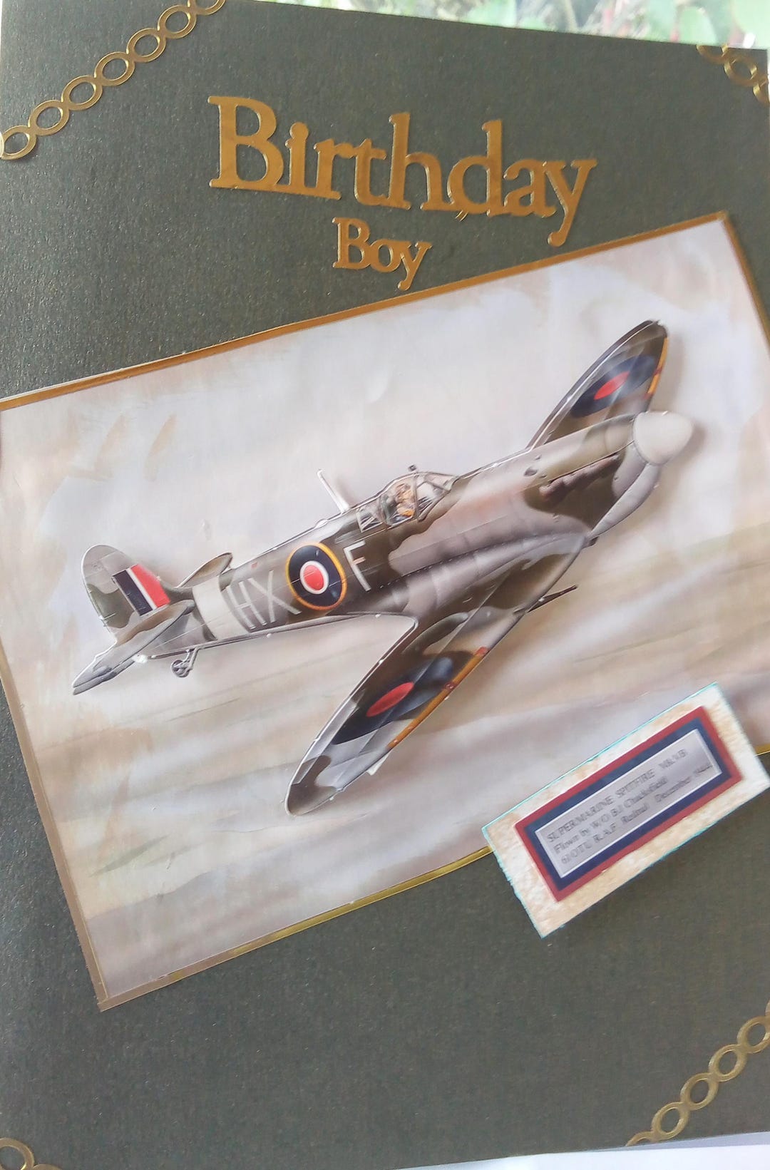 Spitfire Card for Men. Handmade Bespoke Card. - Etsy