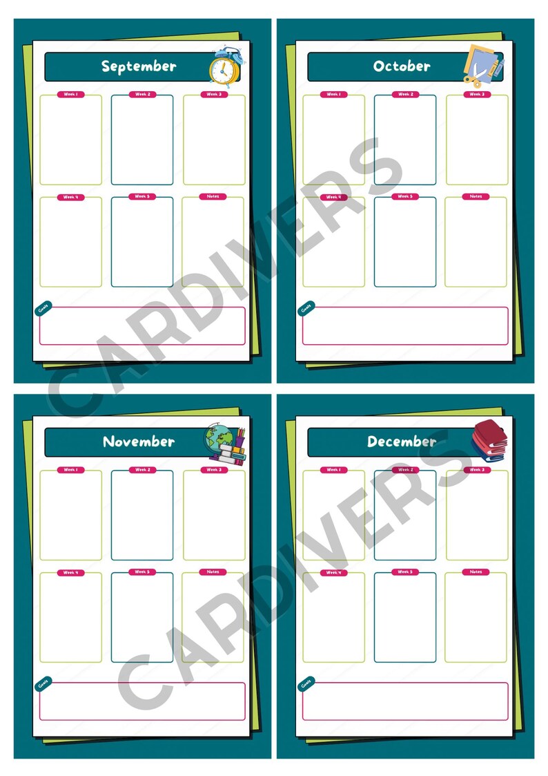 Teacher Planner 2024-2025 Printable 35 Pages High Quality Colorful ...
