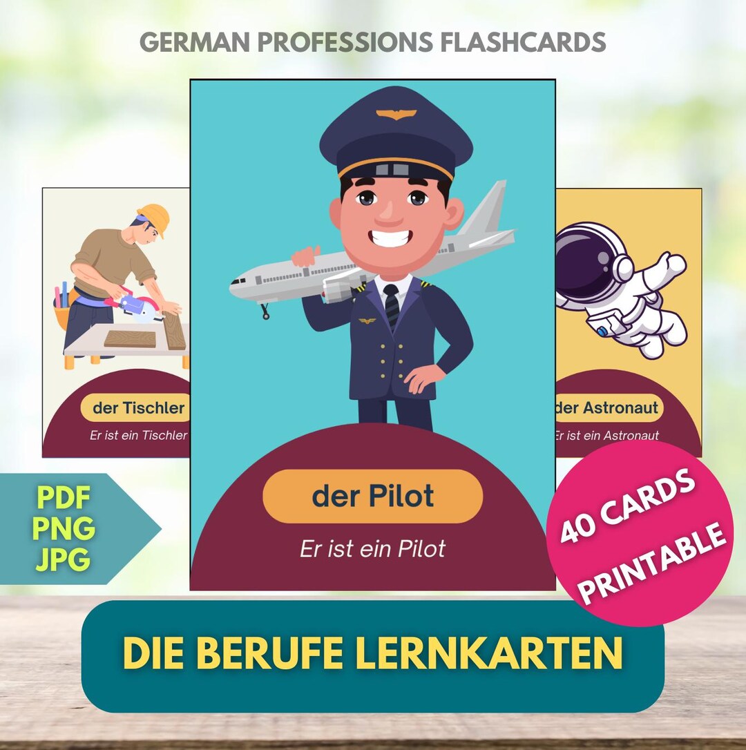 Die Berufe (professions) GERMAN Printable Flashcards I Colourful I HIGH ...