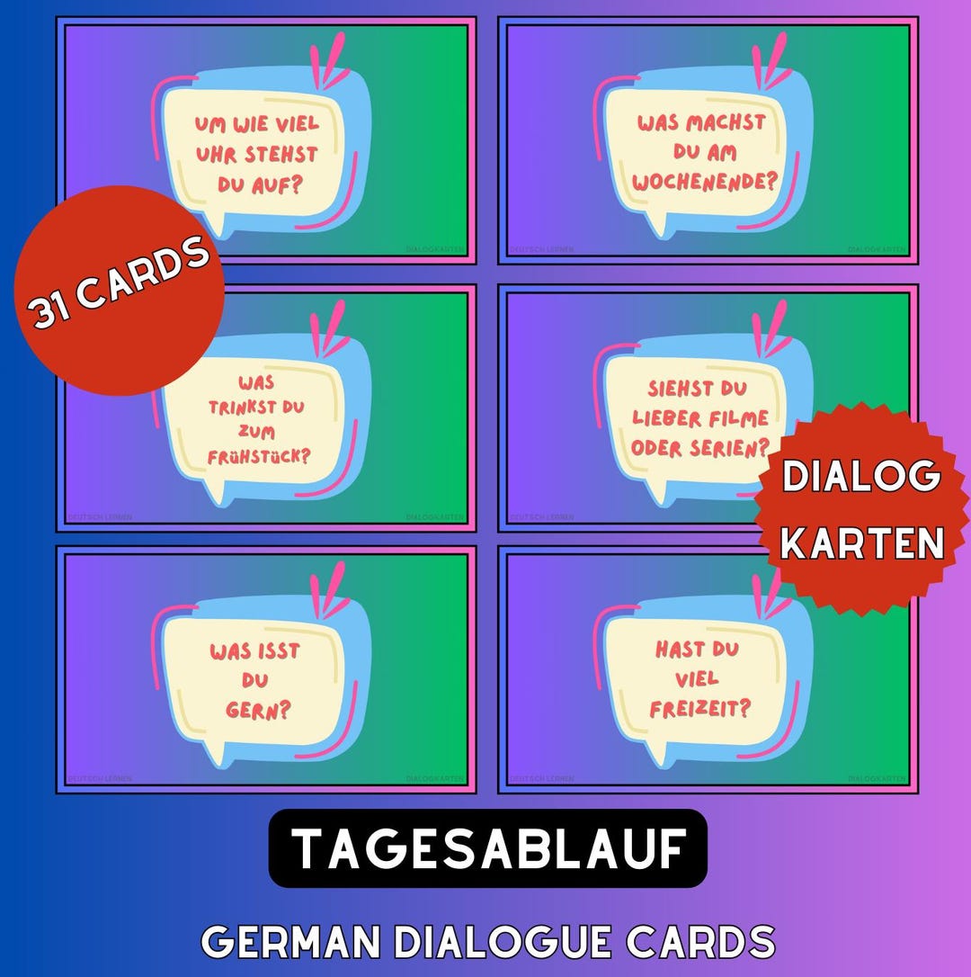 Tagesablauf (daily Routine) GERMAN Printable Flashcards I Colourful I ...