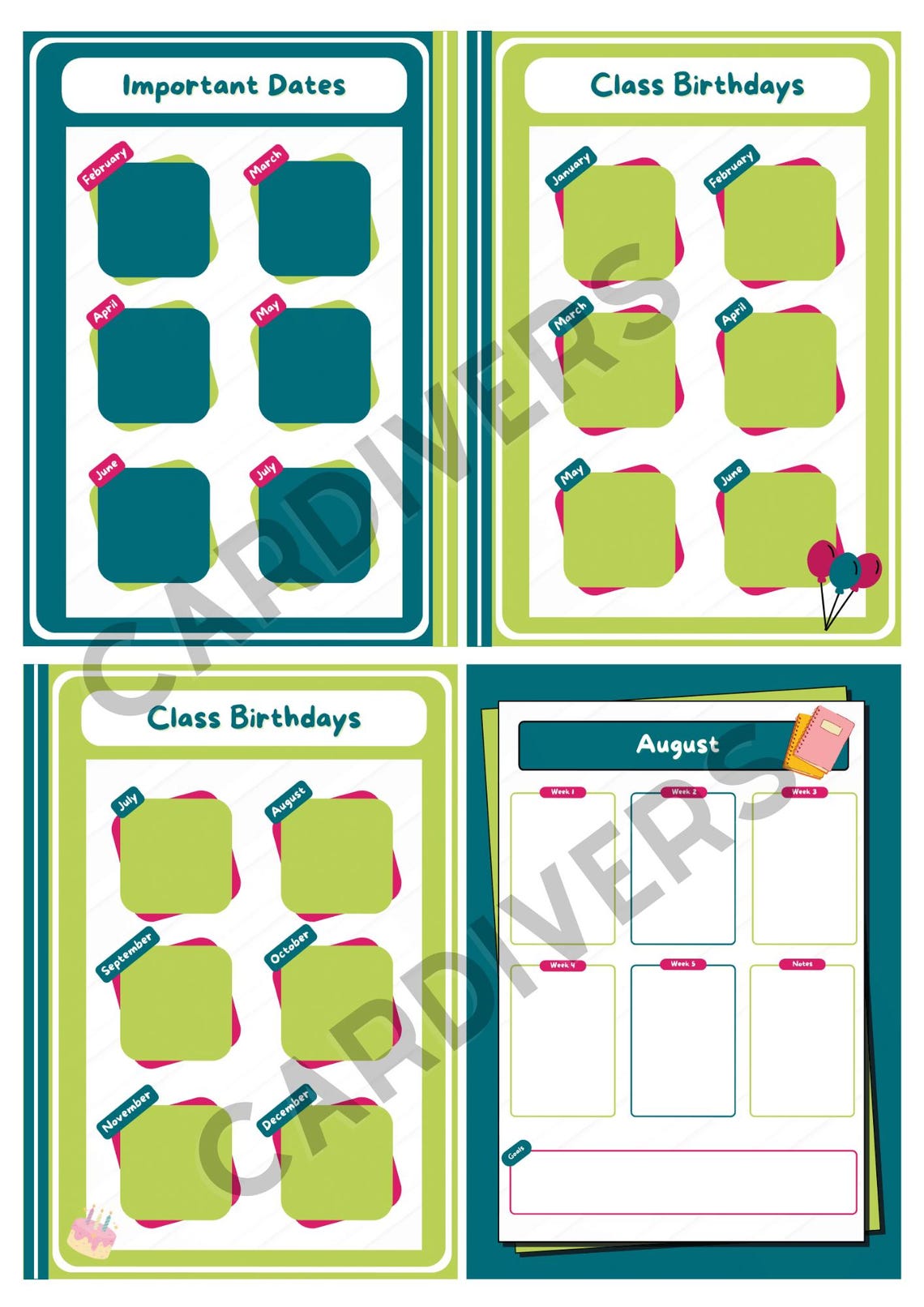 2024-2025 Teacher Planner Printable 35 Pages High Quality Colorful ...