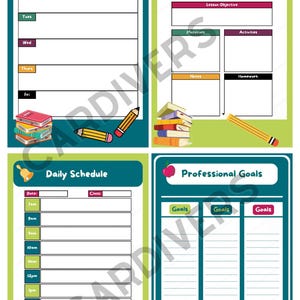 Teacher Planner 2024-2025 Printable 35 Pages High Quality Colorful ...