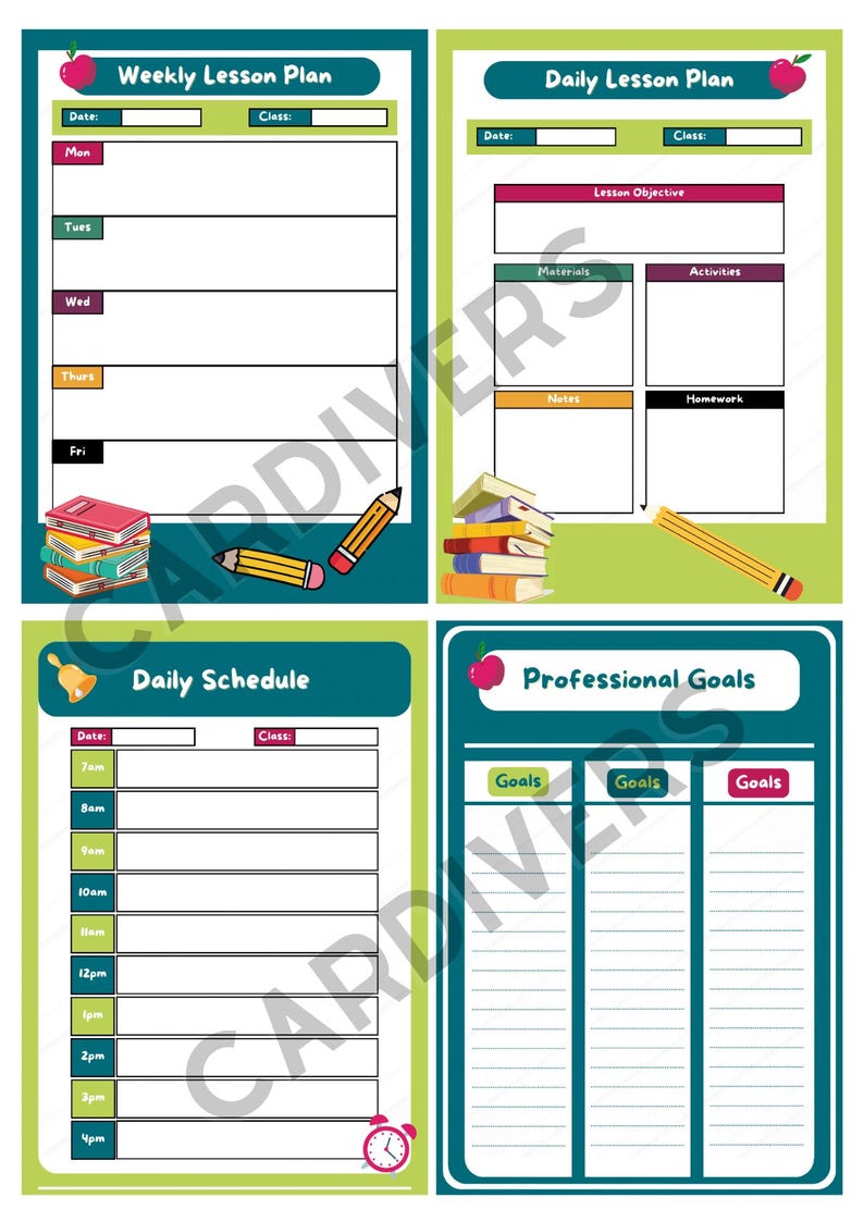 2024-2025 Teacher Planner Printable 35 Pages High Quality Colorful ...