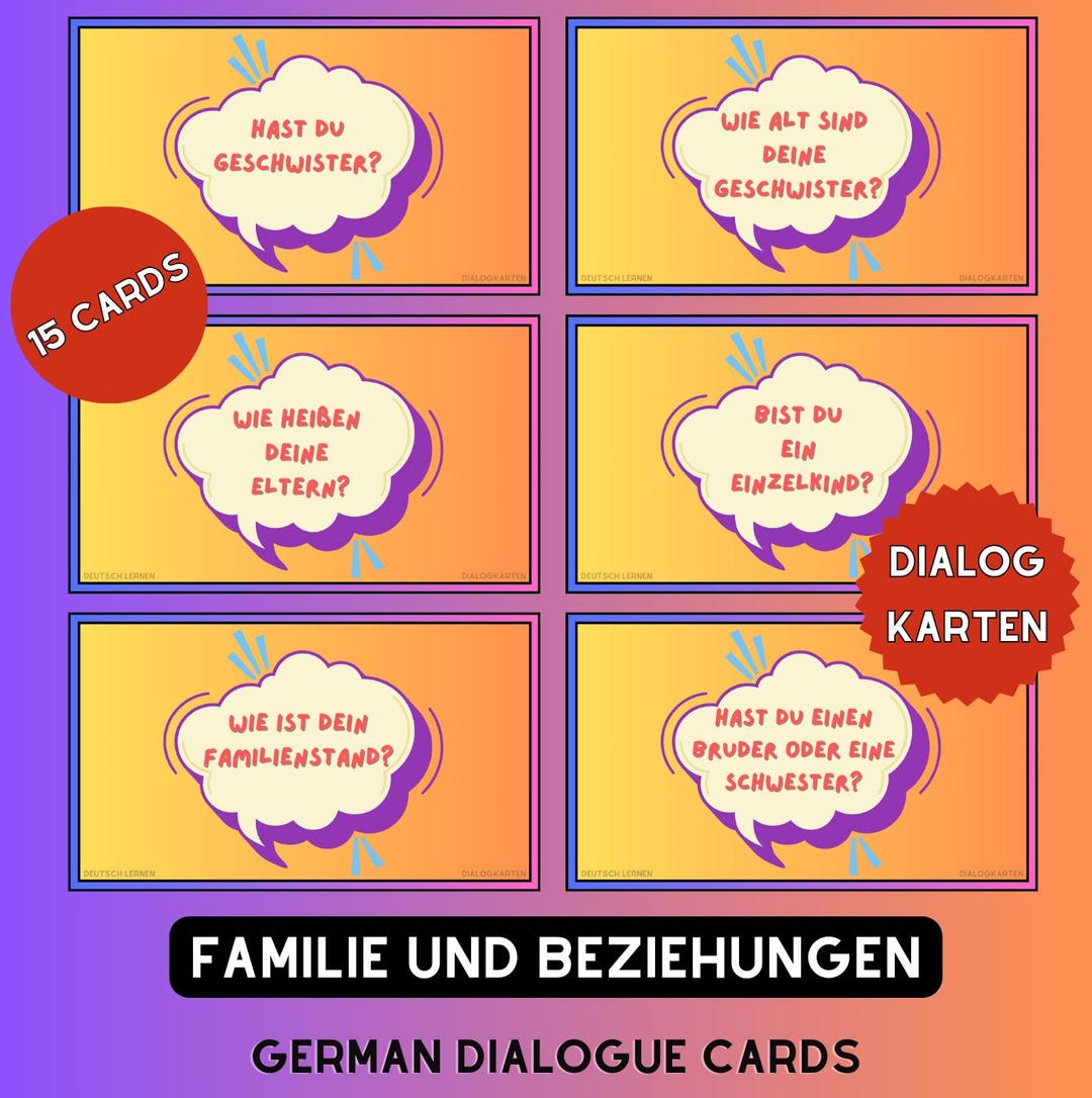 Die Familie family GERMAN Printable Flashcards I Colourful I HIGH ...
