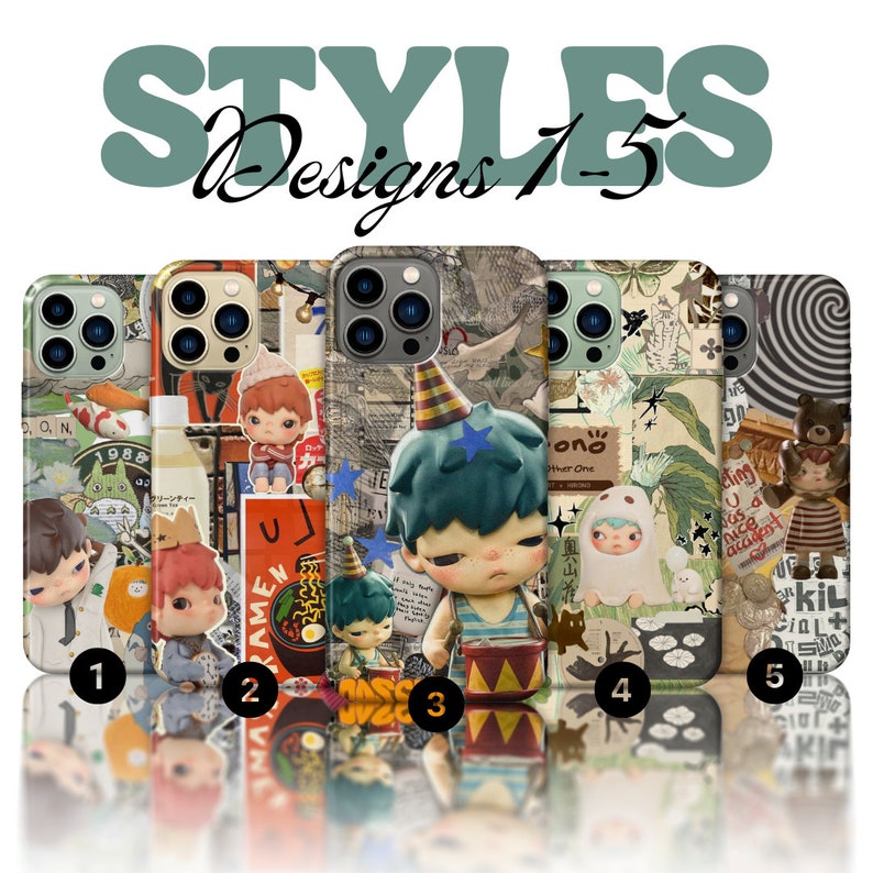 Hirono Phone Case, New Figures Themed, Japanese Cute Characters Collage ...