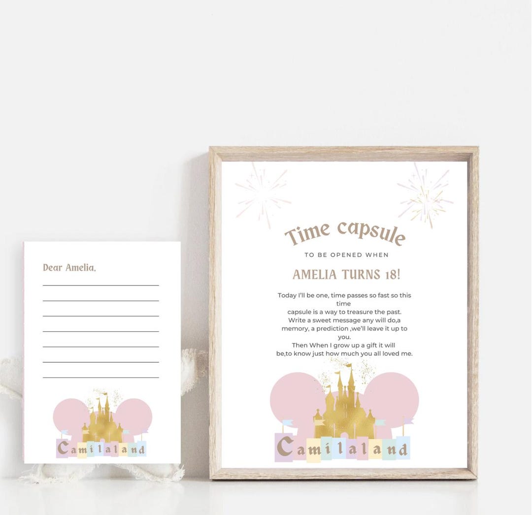 Disney Time Capsule Birthday Decorations Editable and Printable ...