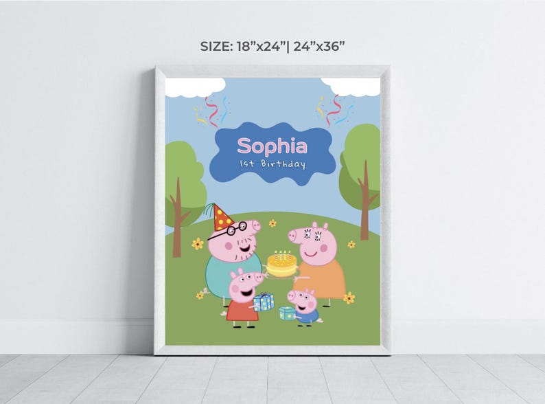 Peppa Pig Welcome Sign Birthday Decorations Editable and Printable ...