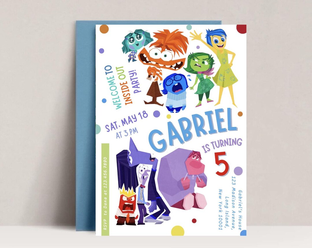 Inside Out Birthday Invitations Template Editable and Printable ...