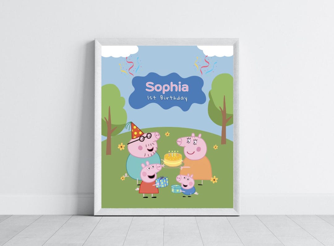 Peppa Pig Welcome Sign Birthday Decorations Editable and Printable ...
