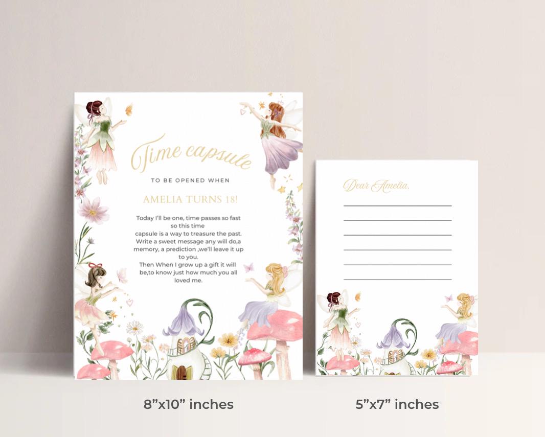 Fairy Time Capsule Birthday Decorations Editable and Printable Birthday ...