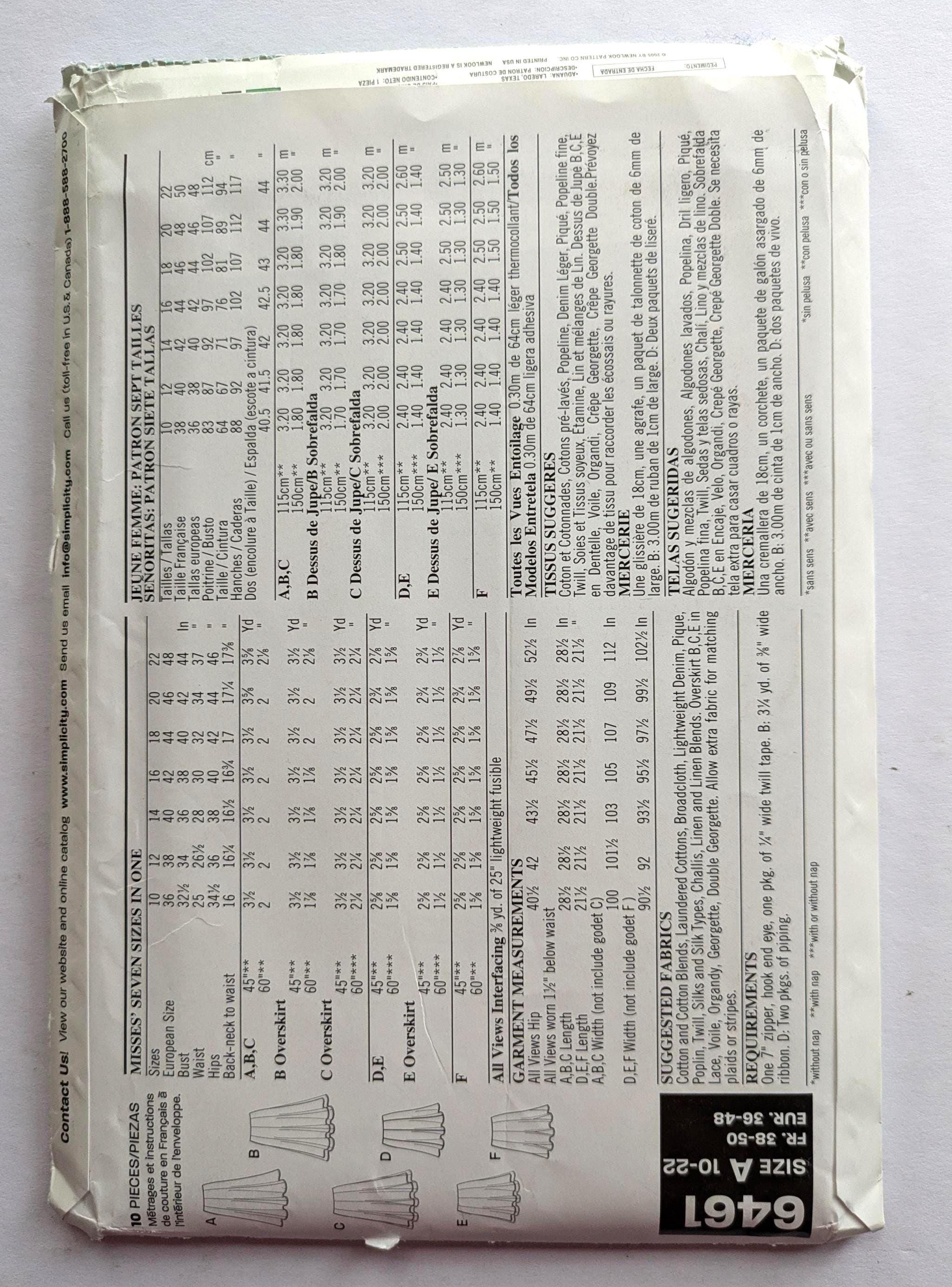 New Look 6461 Sewing Pattern Womens Flared Knee Length Skirts 6 Styles ...