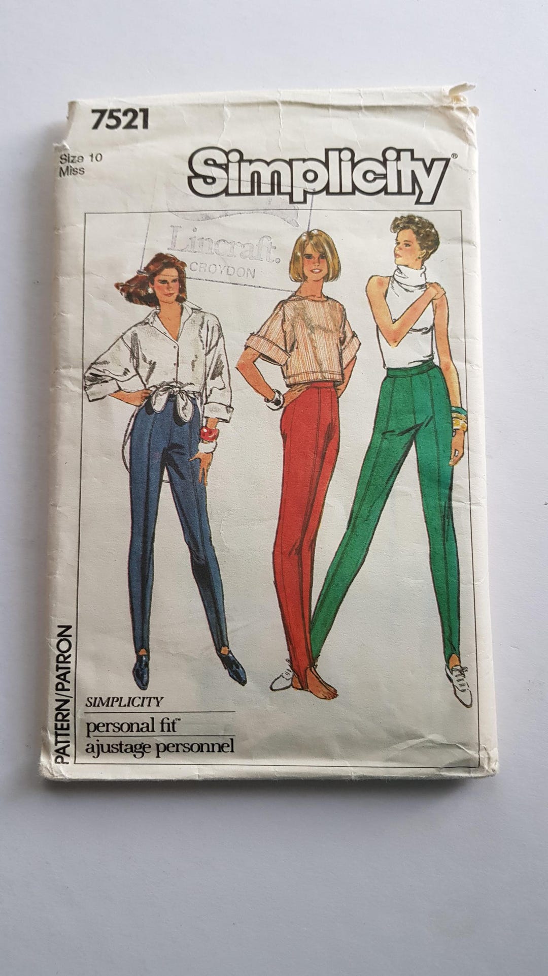Simplicity 7521 Sewing Pattern Misses Womens Stirrup Stretch Knits ...