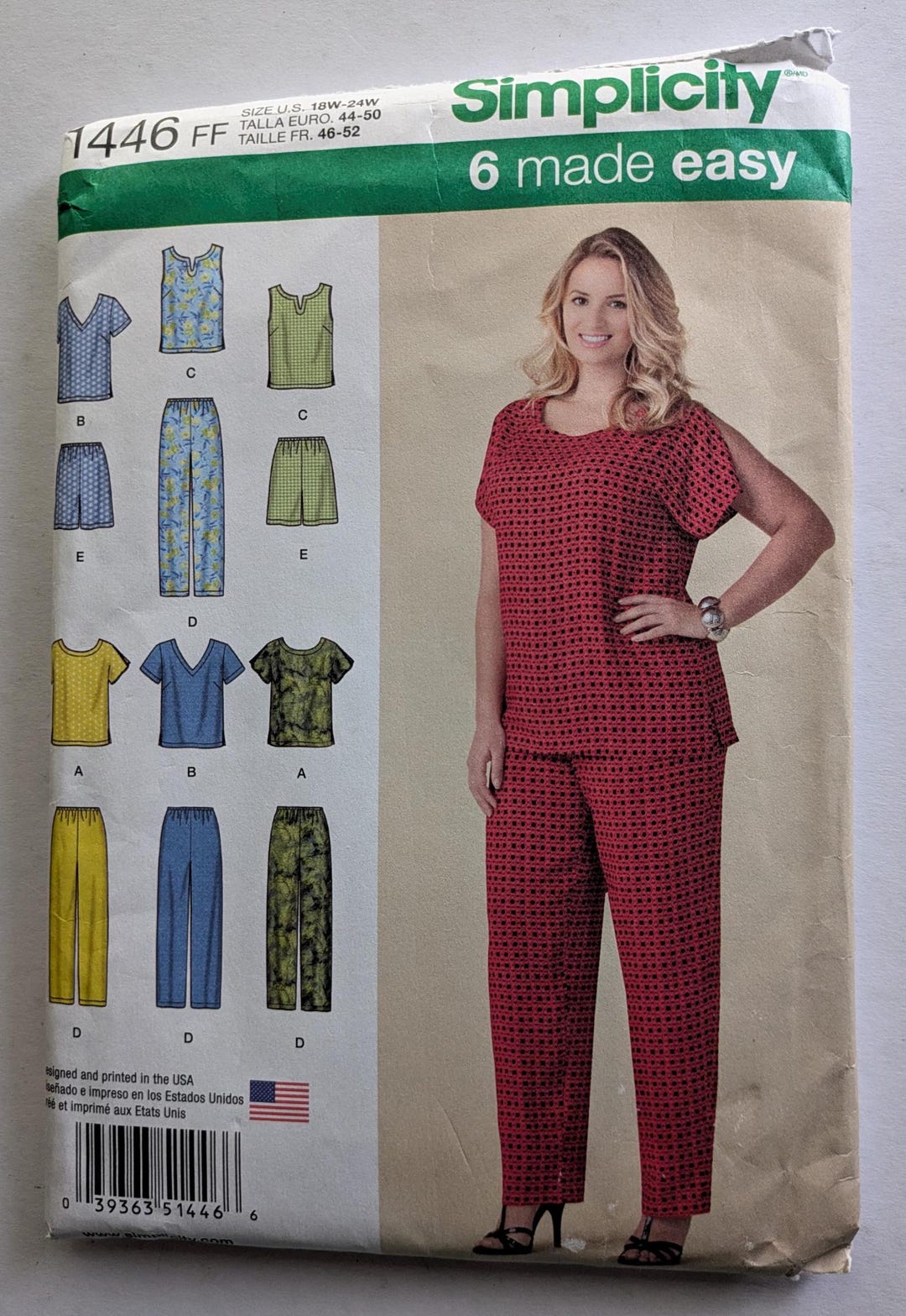 Simplicity 1446 Sewing Pattern Women's Easy Sew T-shirt Top Pants ...