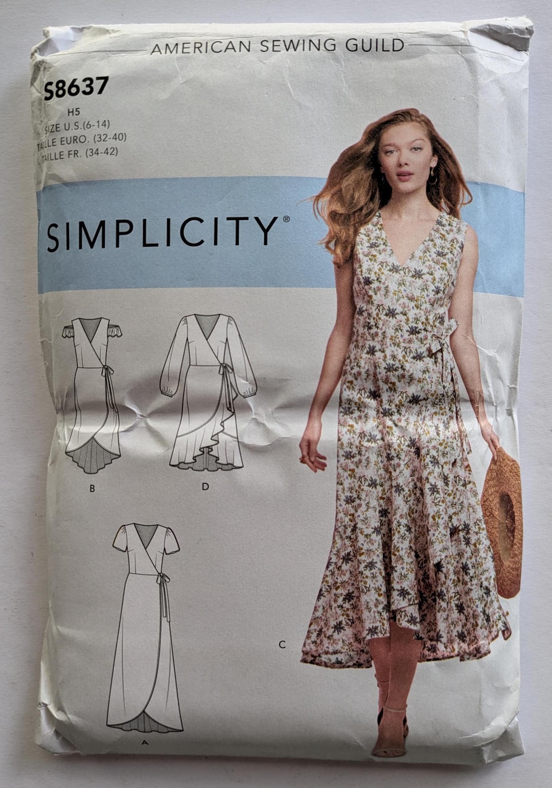 Simplicity Sewing Pattern 8637 Misses Sleeveless V Neck Wrap Dress 4 ...