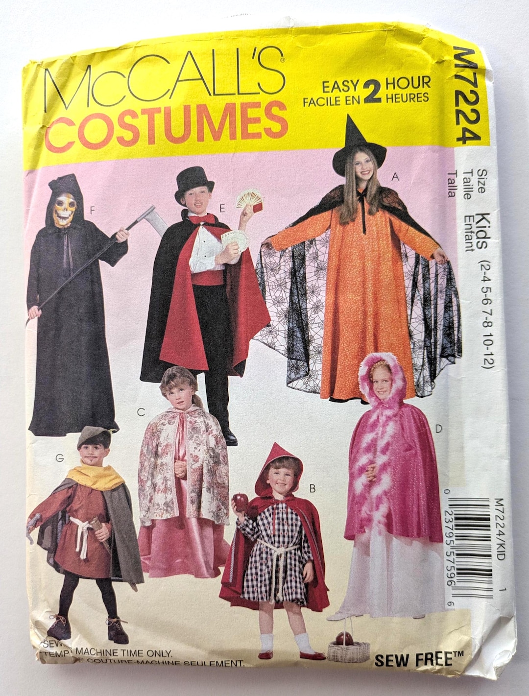 Kids Halloween Costumes Sewing Pattern: Mccalls MM7224, Size 2-12 ...