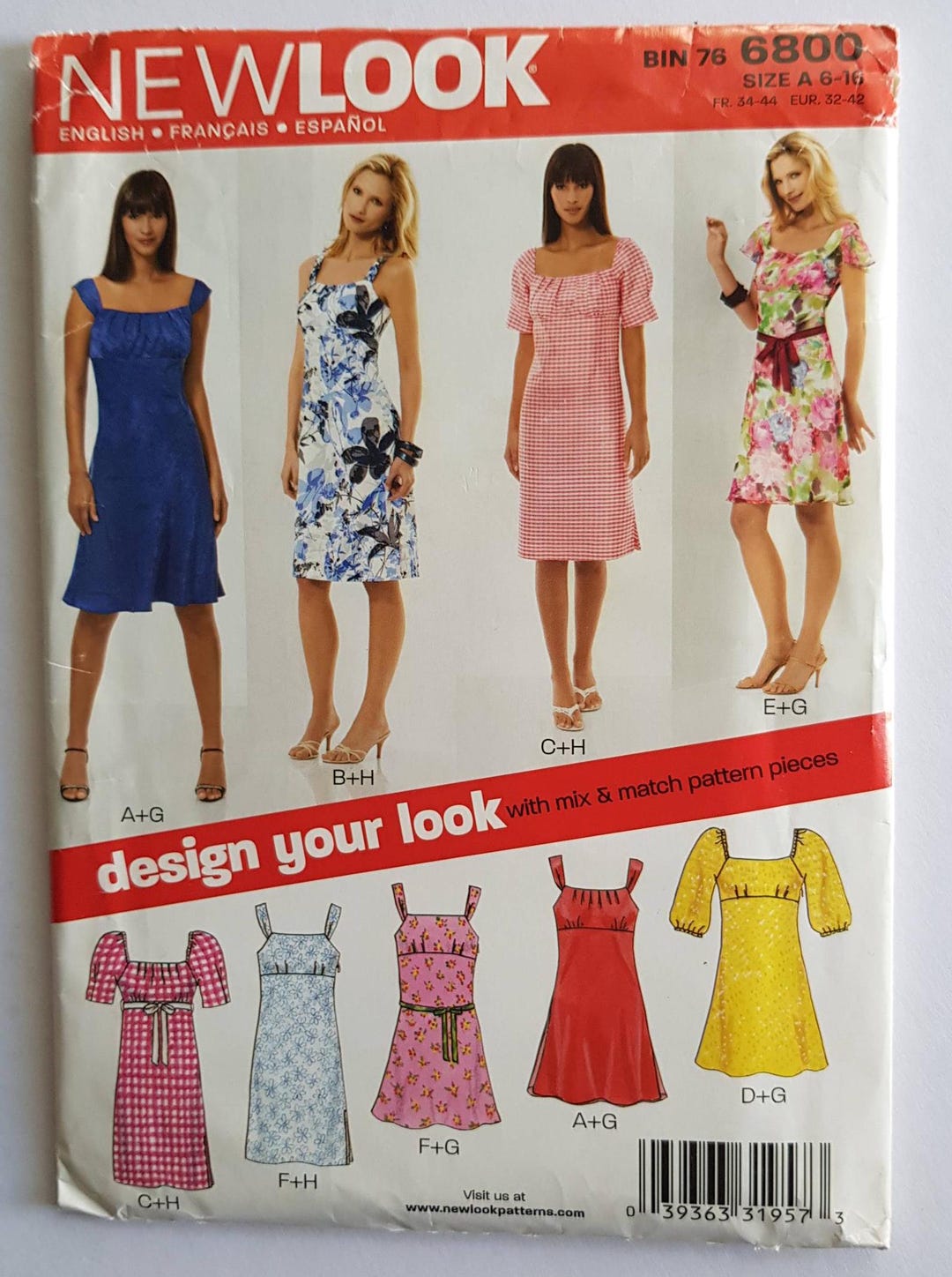 New Look Sewing Pattern 6800 Ladies Gathered Bodice Knee Length Sun ...