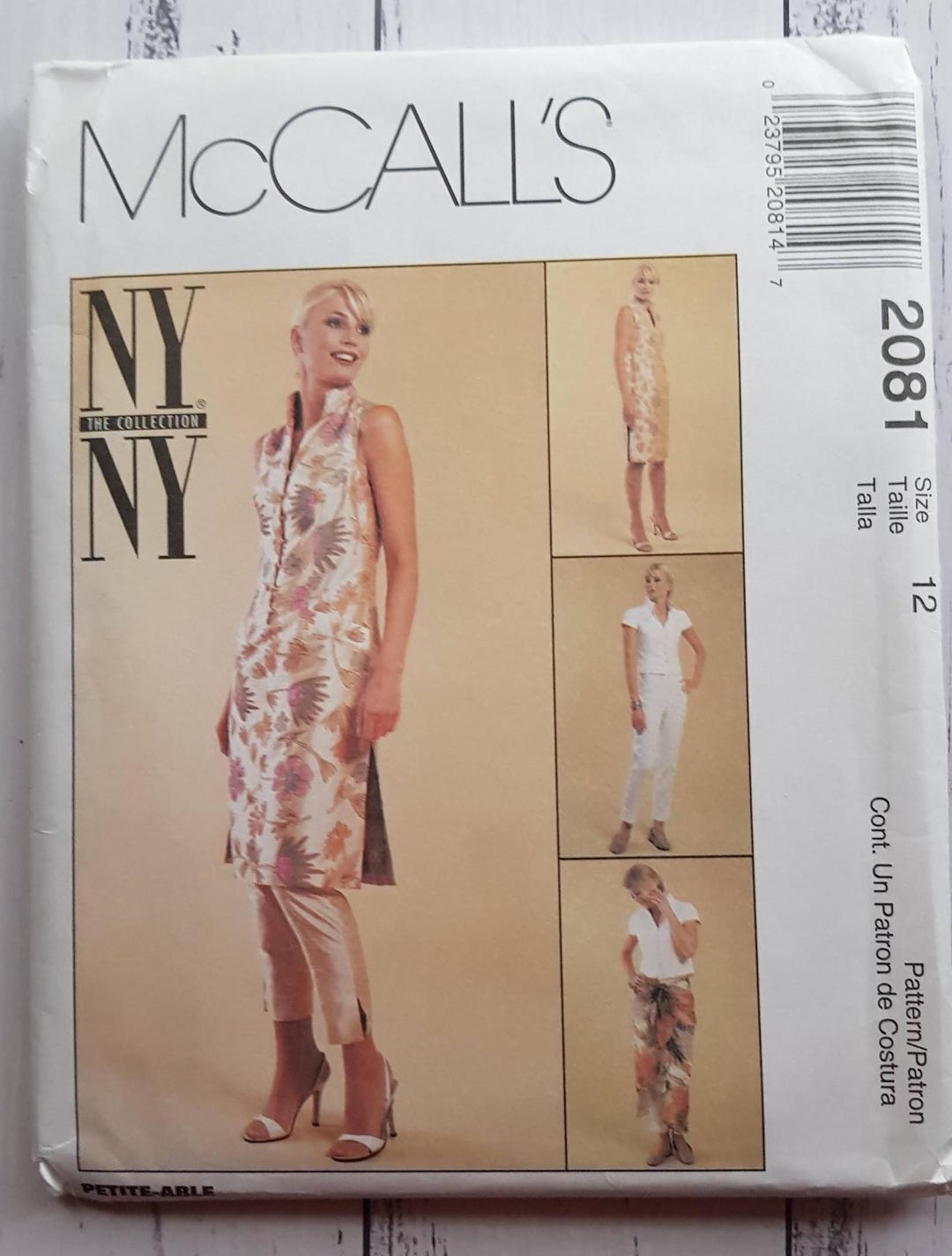 Mccalls Sewing Pattern 2081 Womens Lined Dress Sarong Top Pants Size 12 ...