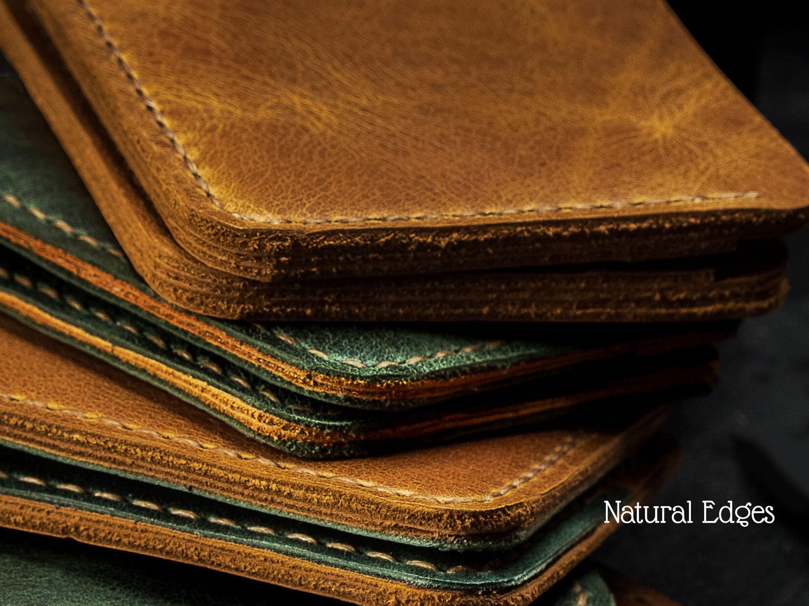 Personalized Two-tone Leather Bifold Wallet Handmade Full Grain Leather ...