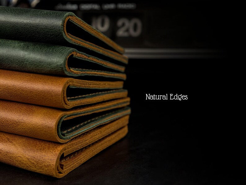 Personalized Two-tone Leather Bifold Wallet Handmade Full Grain Leather ...