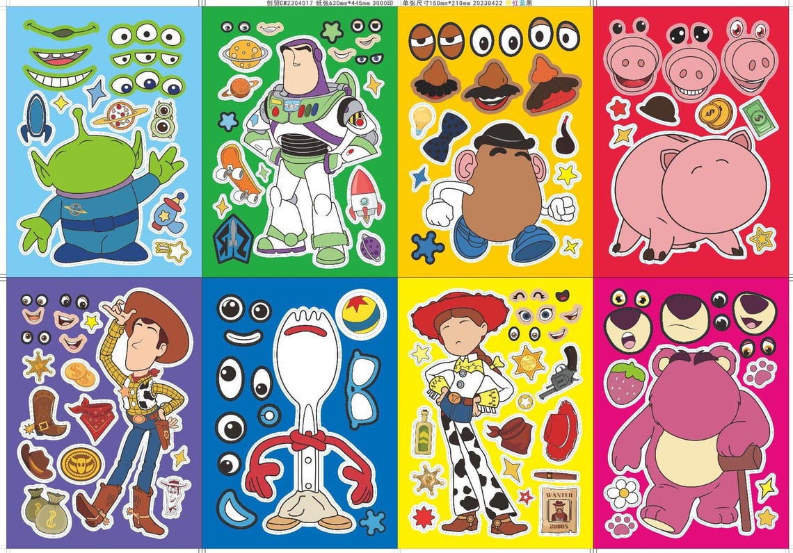 32 Buzz Lightyear Stickers, Toy Story Cartoon Interactive Puzzle ...