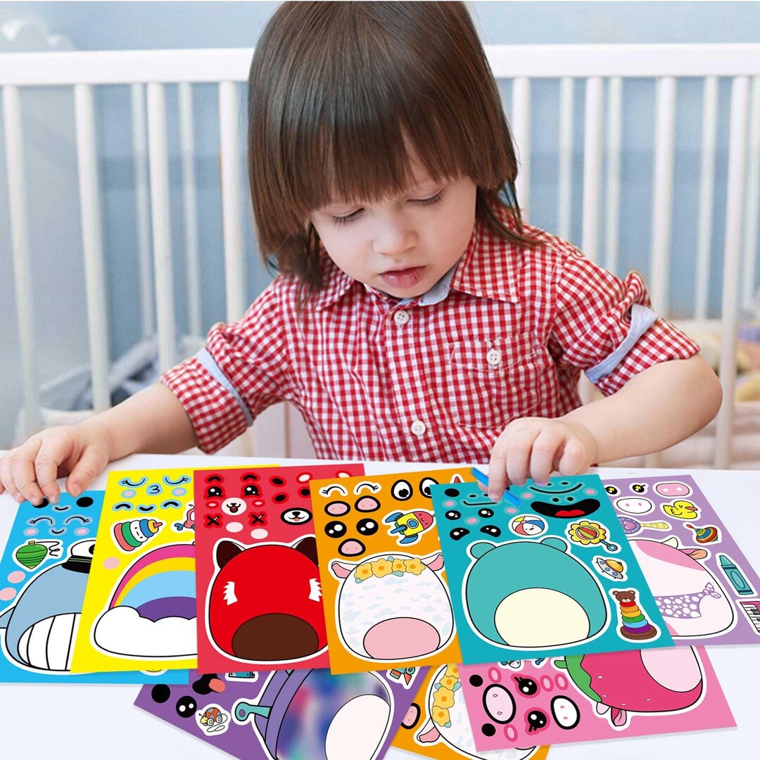 32 Color Sheets Labubu Zimomo Monster Stickers for Kids Toddlers With 8 ...