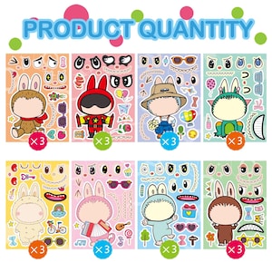 Labubu Zimomo Monster Stickers, Assorted Stickerpack Pop Mart Stickers ...