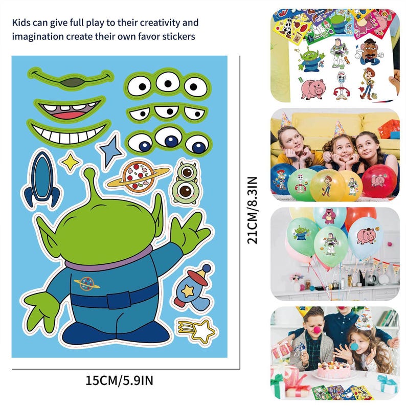 32 Buzz Lightyear Stickers, Toy Story Cartoon Interactive Puzzle ...