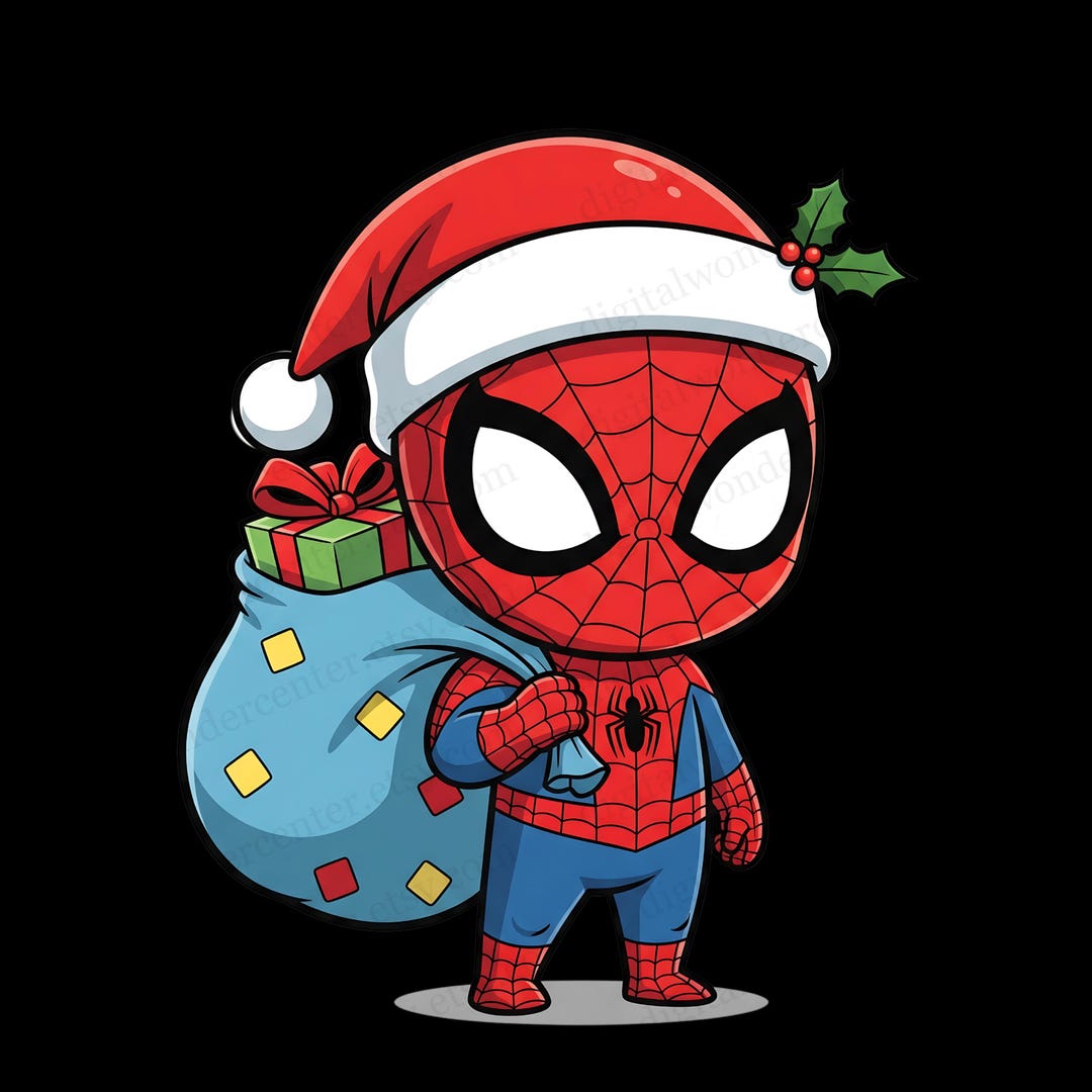 Spiderman Christmas PNG Clipart | Digital Download | High-resolution ...