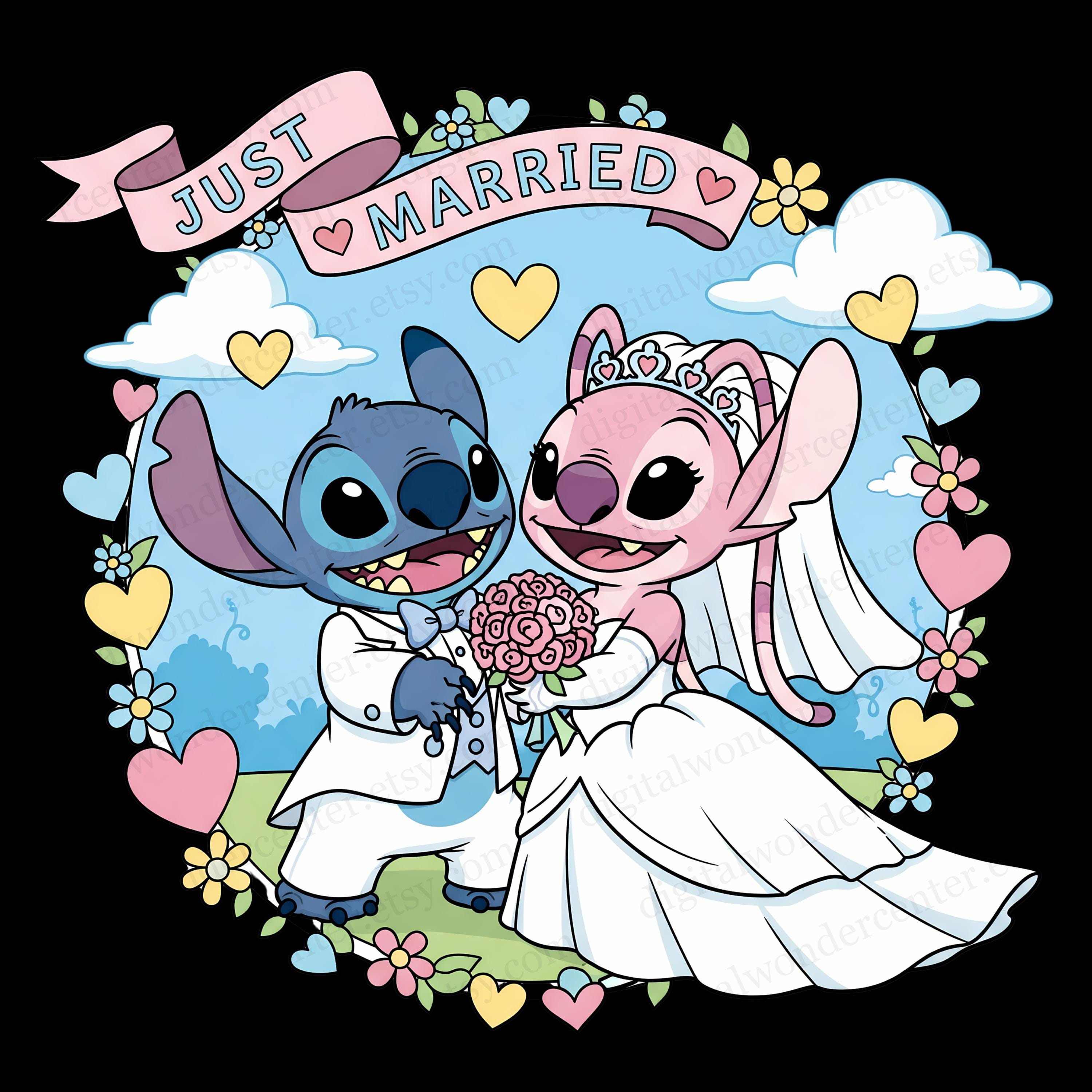 Stitch Angel Wedding PNG Clipart | Digital Download | High-resolution ...