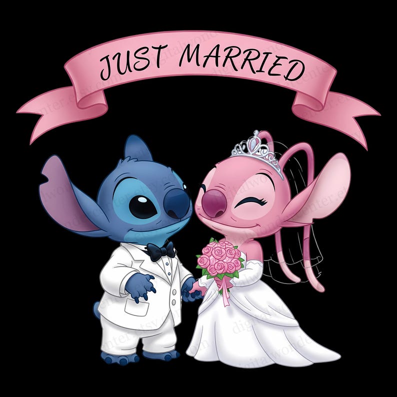 Stitch Angel Wedding PNG Clipart | Digital Download | High-resolution ...