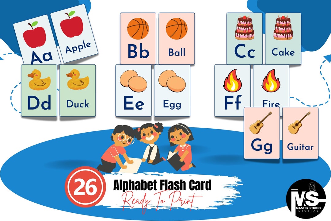 ABC Colorful ABC Flashcards Digital Download, Alphabet Flash Cards ...