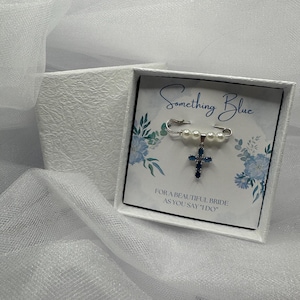 Something Blue Bridal Bouquet Charm, Pin Easily Attaches to Bridal ...