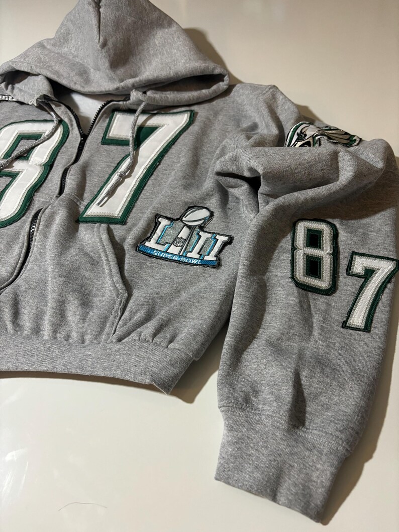 Philly Inspired Zip up Hoodie, Handmade Sports Hoodie - Etsy