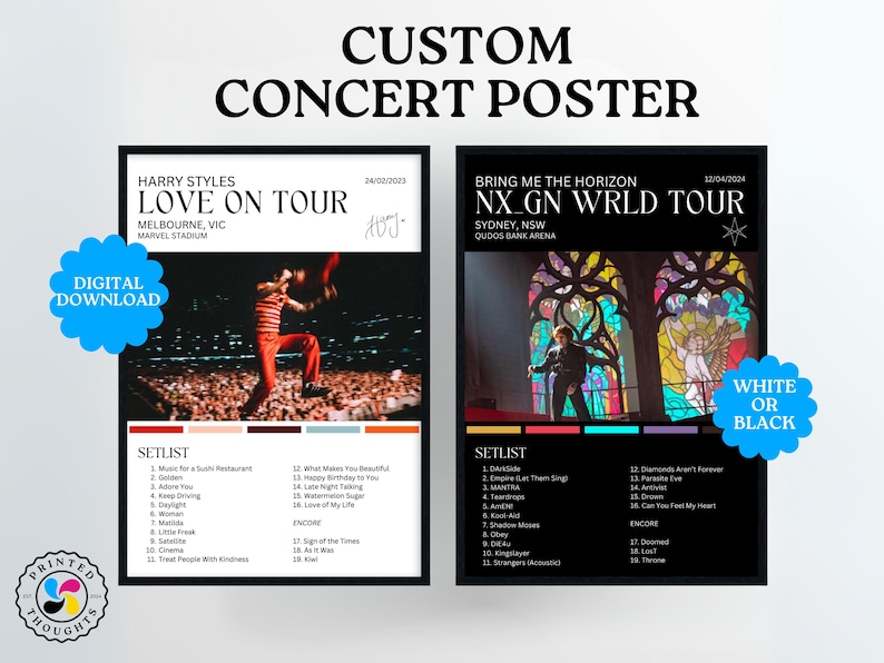 Custom Concert Poster | Personalised Tour Print | Music Lover Keepsake ...