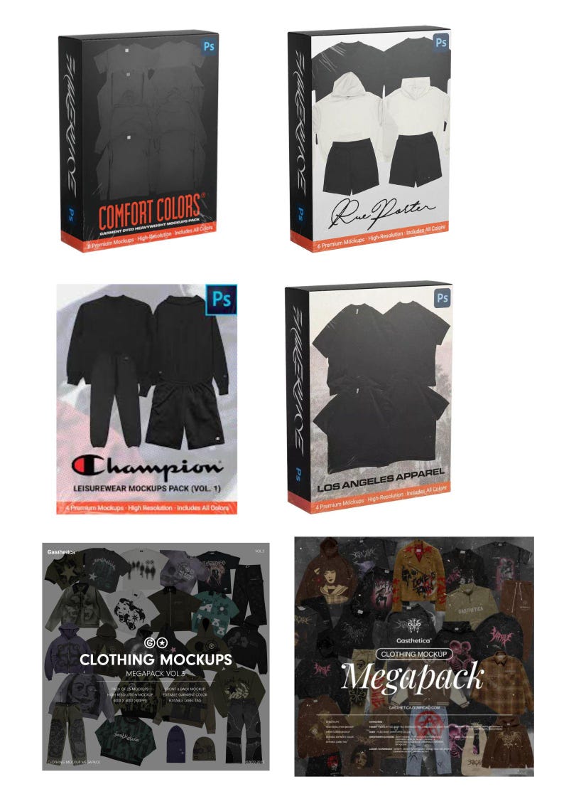 Streetwear Clothing Brand Mockup Megapack - Etsy