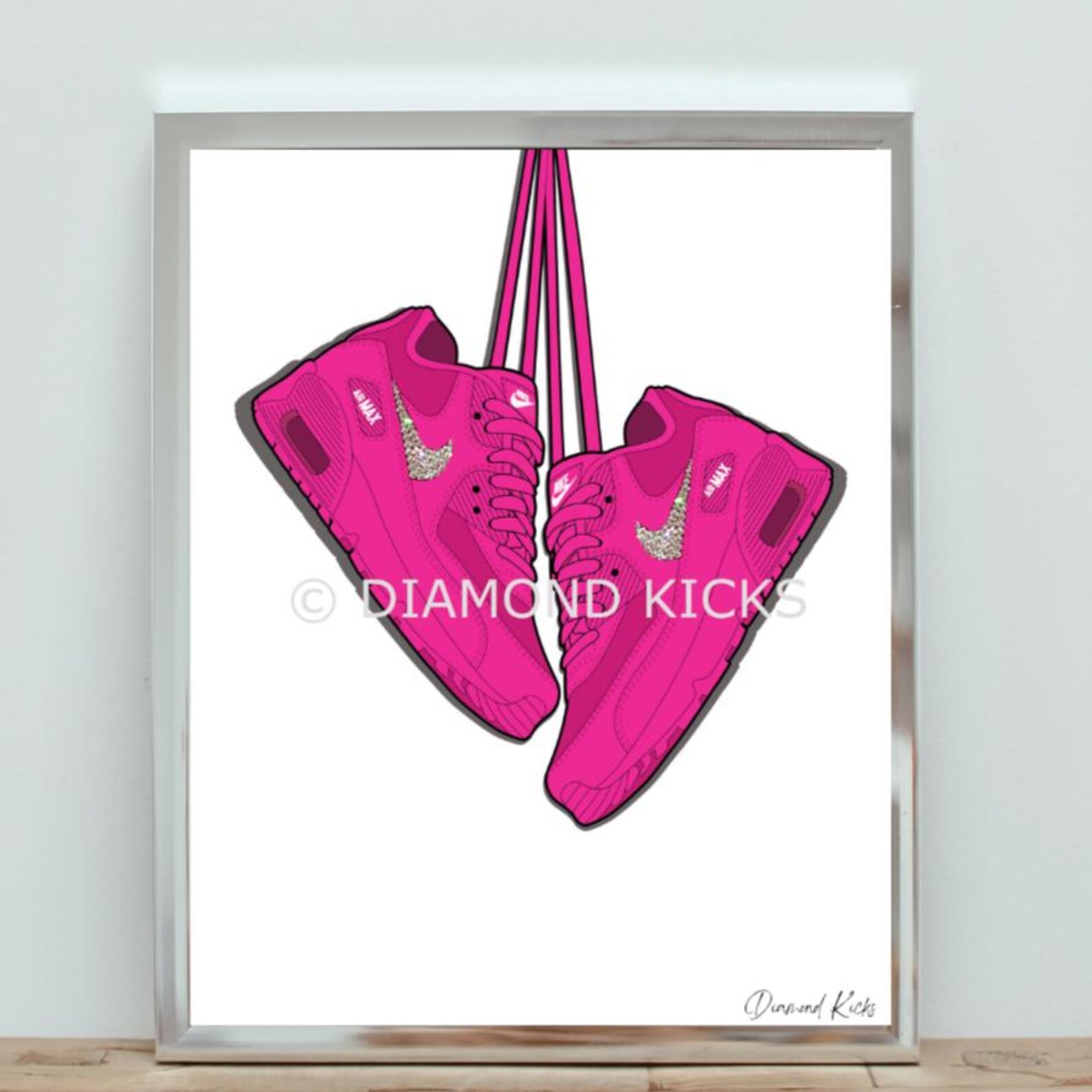 Crystal Bling Sneaker Wall Art AJ1 Crystallised Poster 3D Physical Item ...