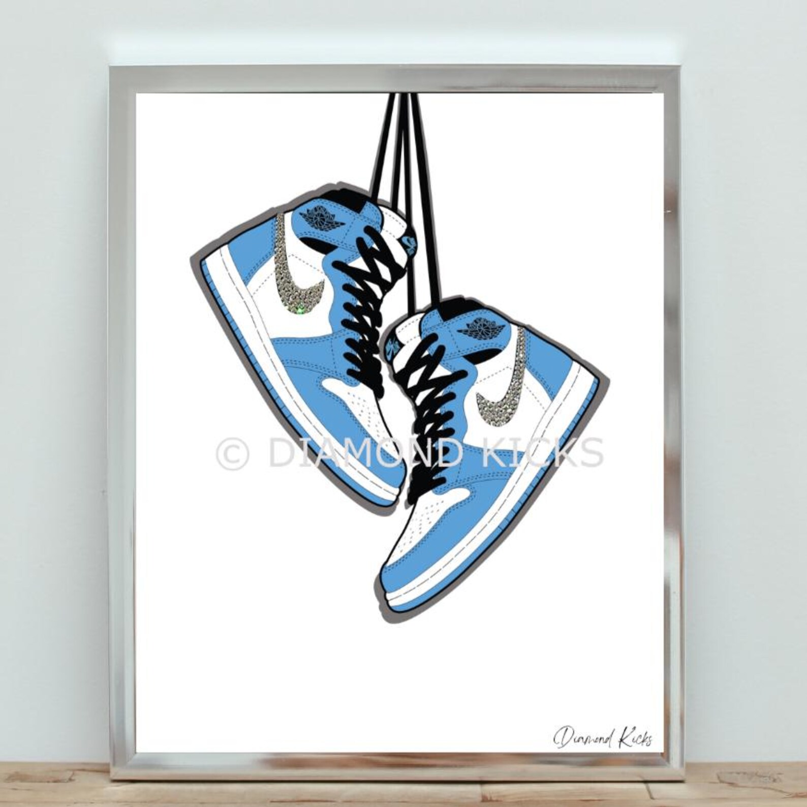 Crystal Bling Sneaker Wall Art AJ1 Crystallised Poster 3D Physical Item ...