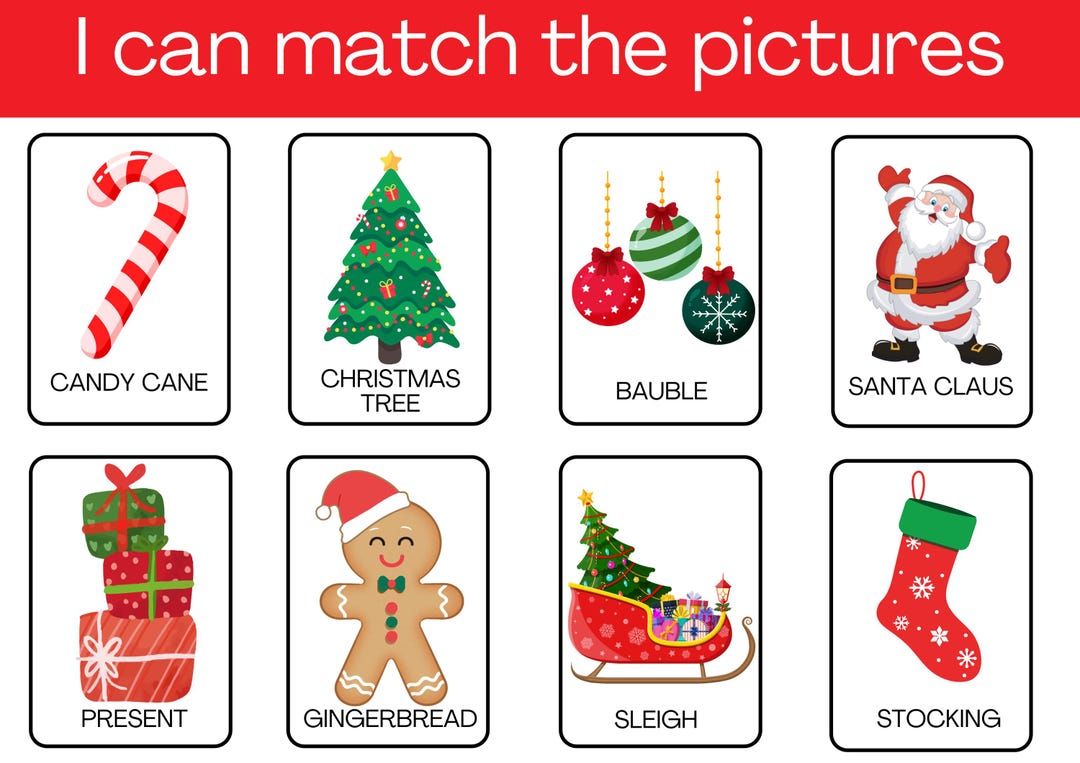 PRINTABLE Christmas Matching Activity Educational Resources for EYFS ...