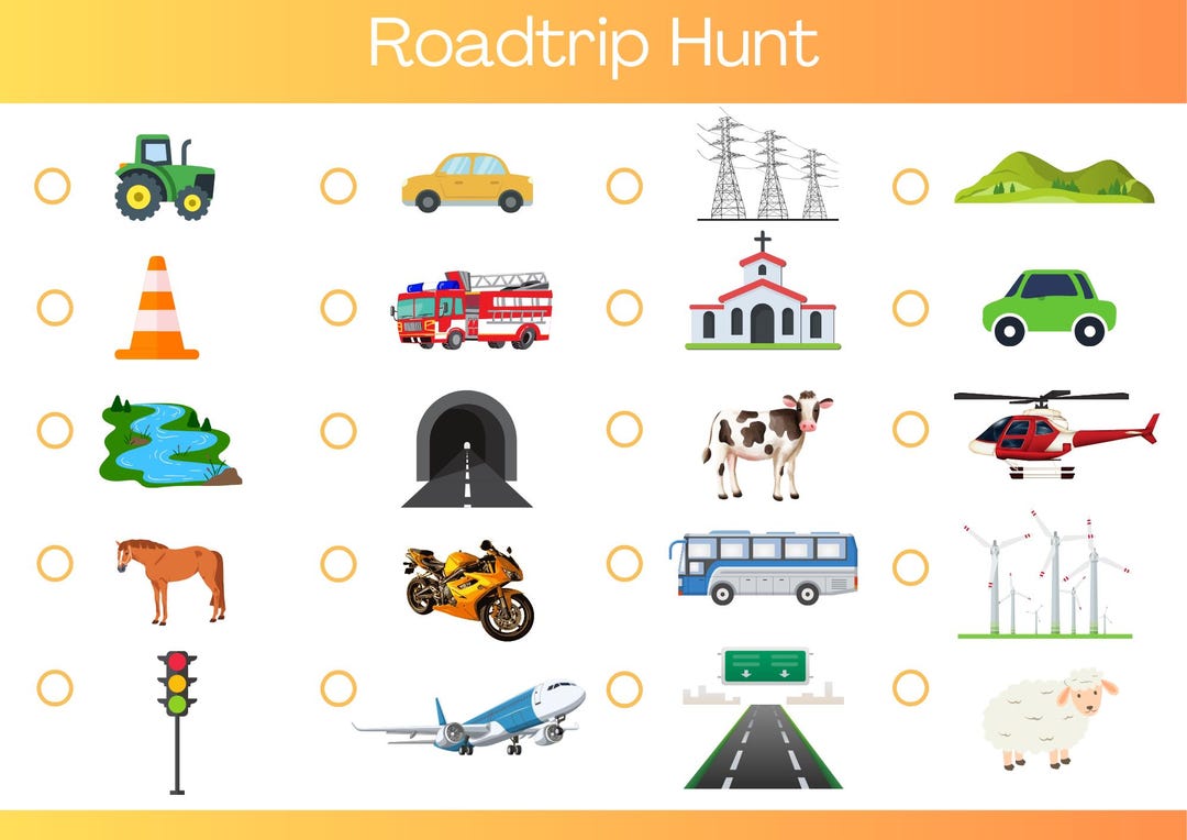 PRINTABLE Road Trip Hunt Activity - Educational Resources for EYFS, SEN ...