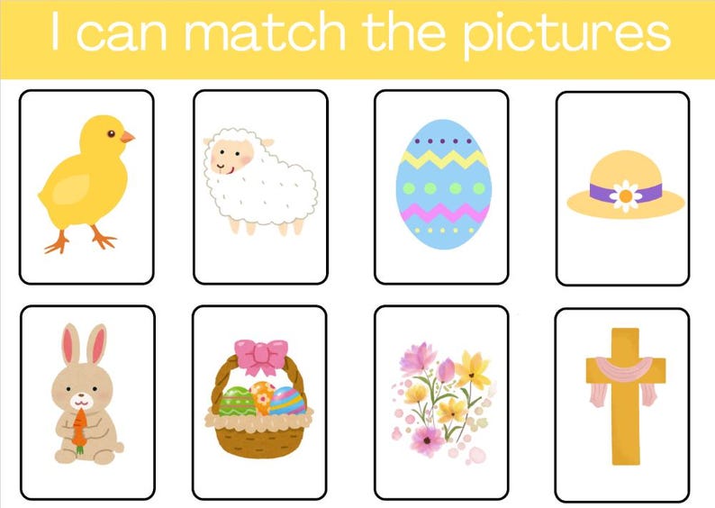 Easter Matching Activity Printable | Toddler & Preschool Learning Mat ...