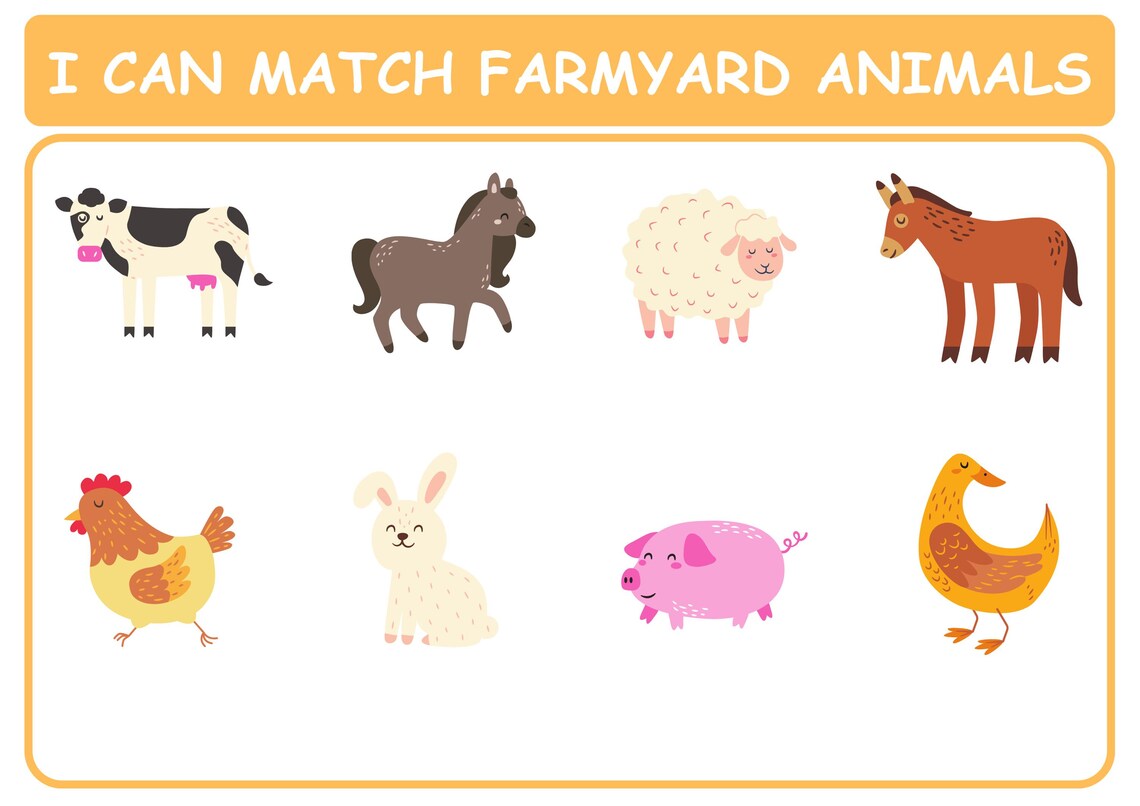 PRINTABLE Farmyard Matching Activity - Educational Resources for EYFS ...
