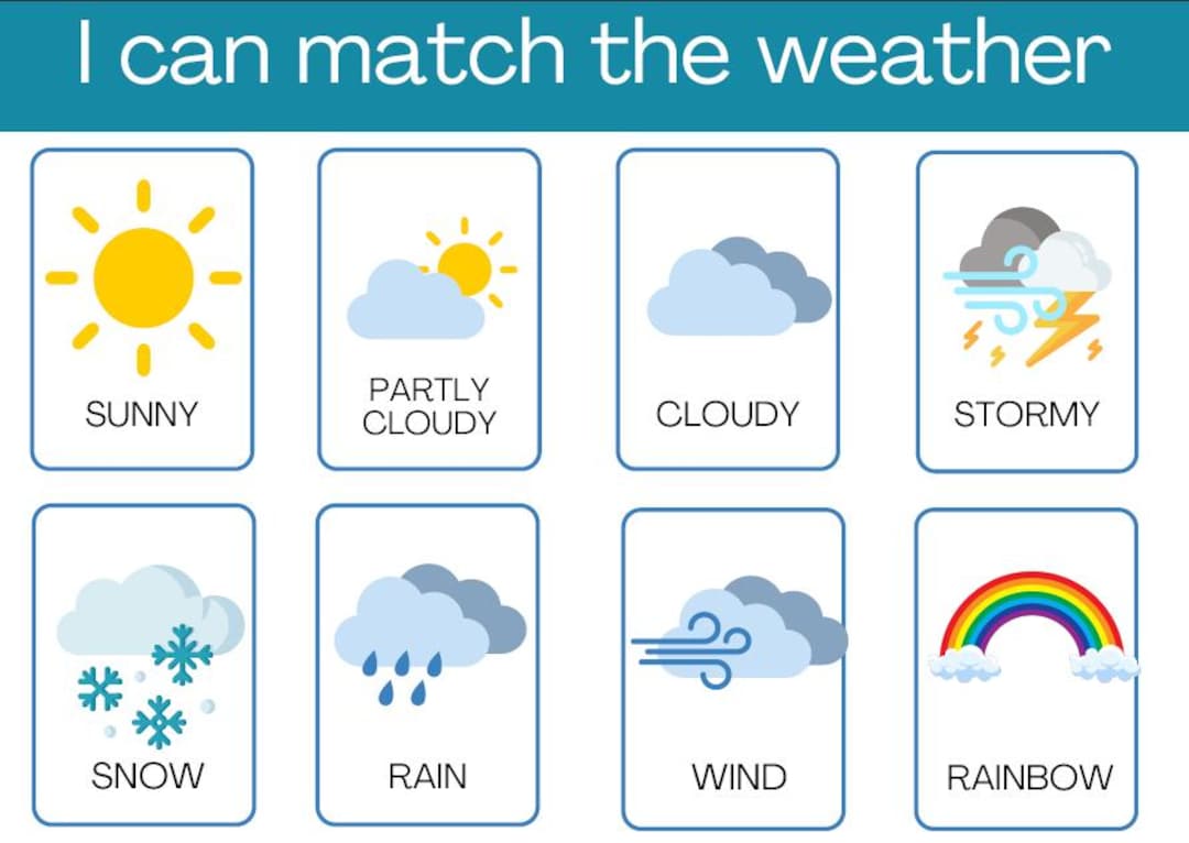 PRINTABLE Weather Matching Activity - Educational Resources for EYFS ...