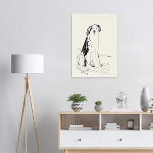 Dog Portrait Print, Minimalist Pastel Pet Art, Modern Wall Decor - Etsy