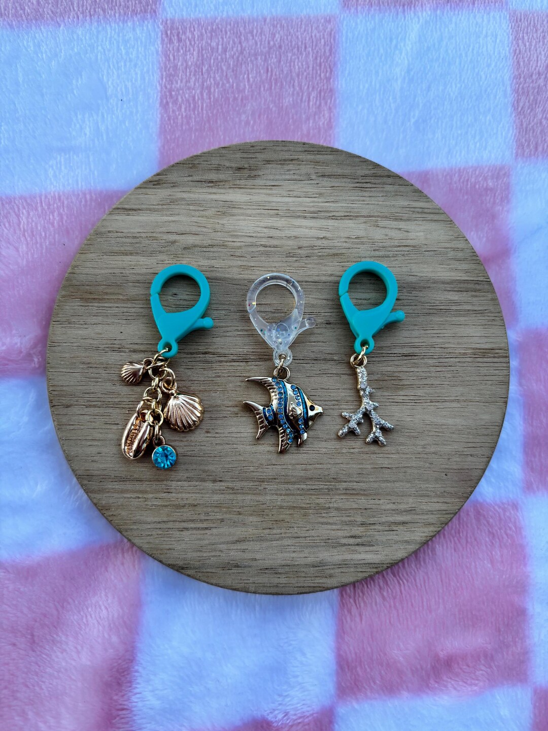 Sparkle Ocean Theme Stitch Markers, Cute Stitch Markers, Fish Charms ...
