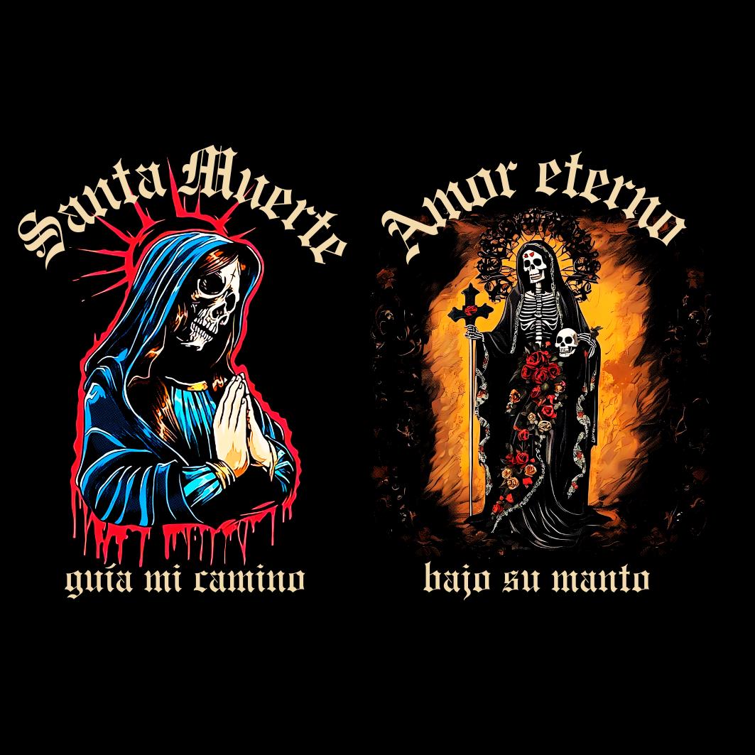 Santa Muerte Pack of Designs in PNG Format With Transparent Background ...