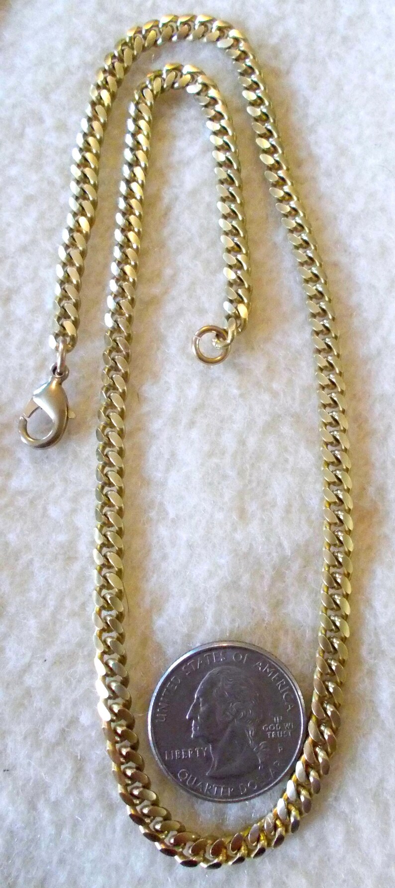 Vintage OLD BRASS Yellow Gold Fancy Curb Chain Strong Finished 4.5MM 18 ...