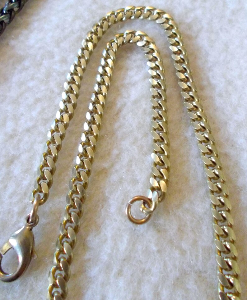 Vintage OLD BRASS Yellow Gold Fancy Curb Chain Strong Finished 4.5MM 18 ...