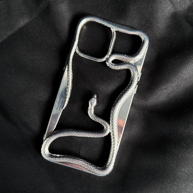 Silver Serpent Phone Case - Mythical Snake Scale Design for iPhone 16 ...