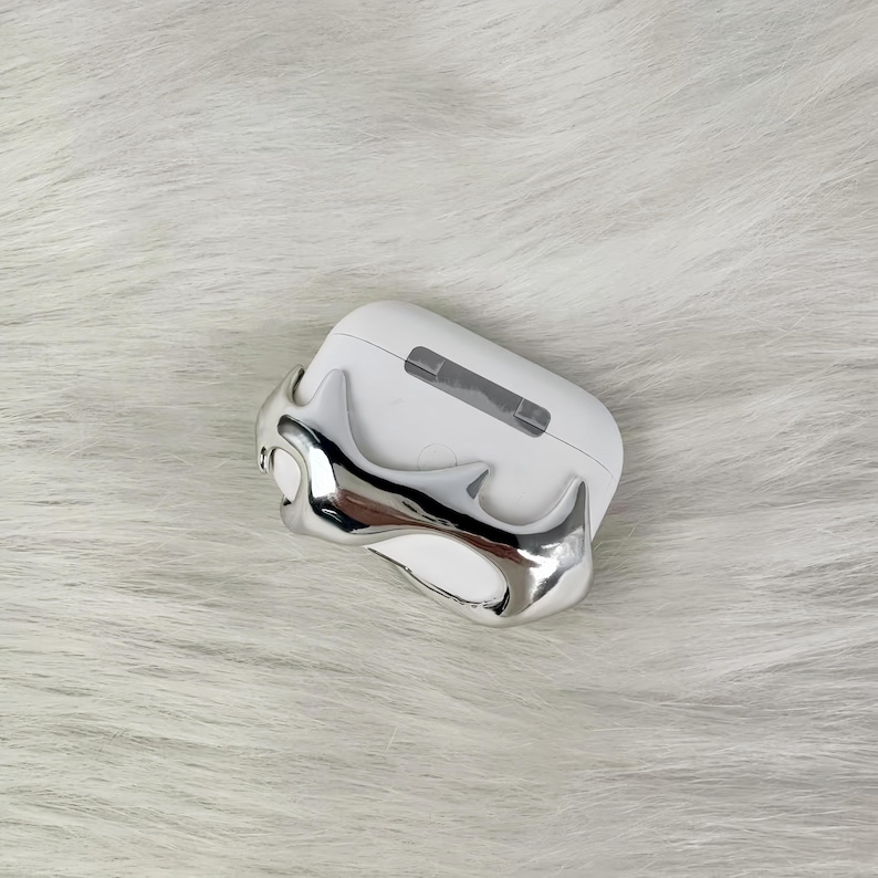 3D Printed Airpods Pro Case: Silver Cyberpunk Style Resin Decoration - Etsy