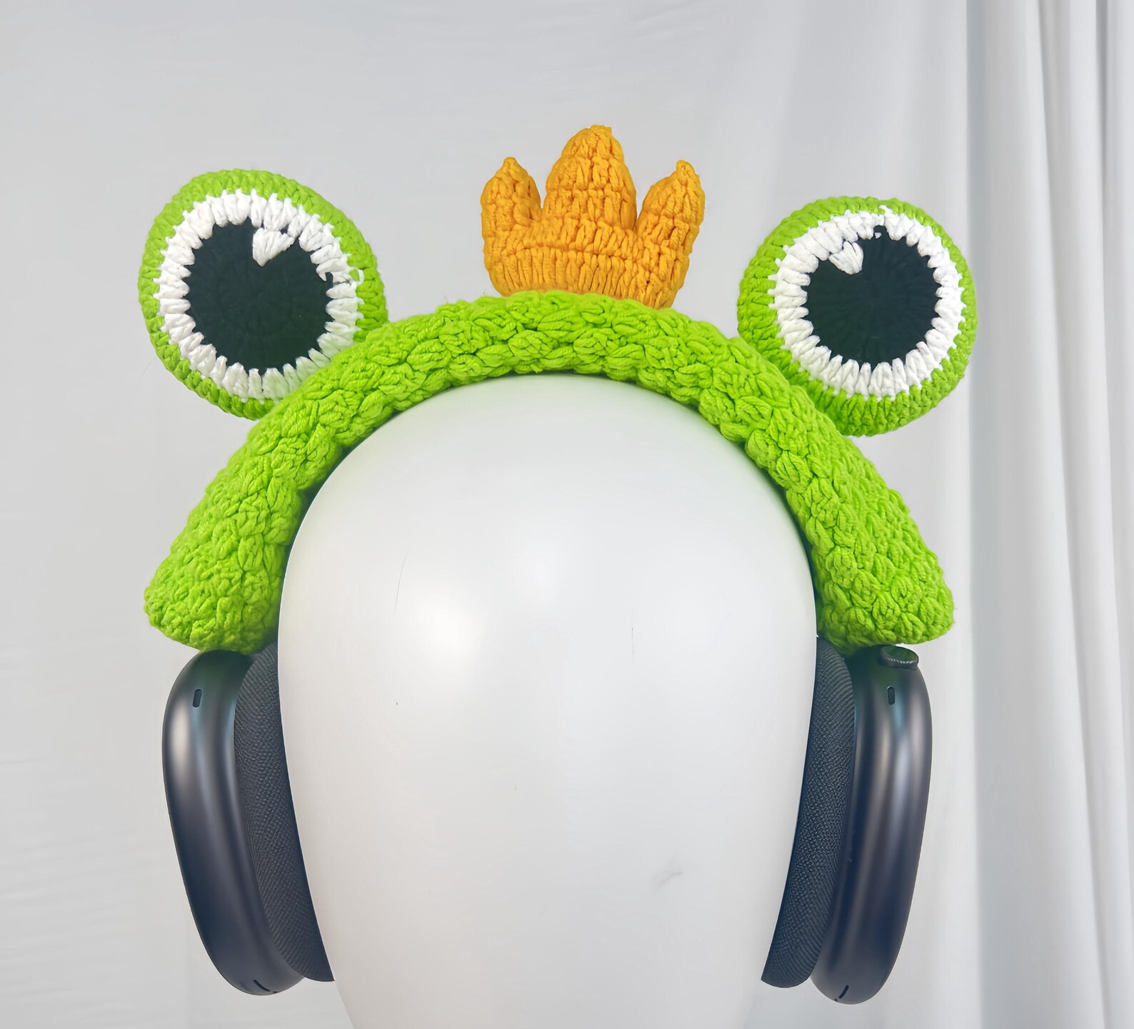 Handmade Crochet Frog Headband Cover: Airpods Max, Sony XM Series - Etsy